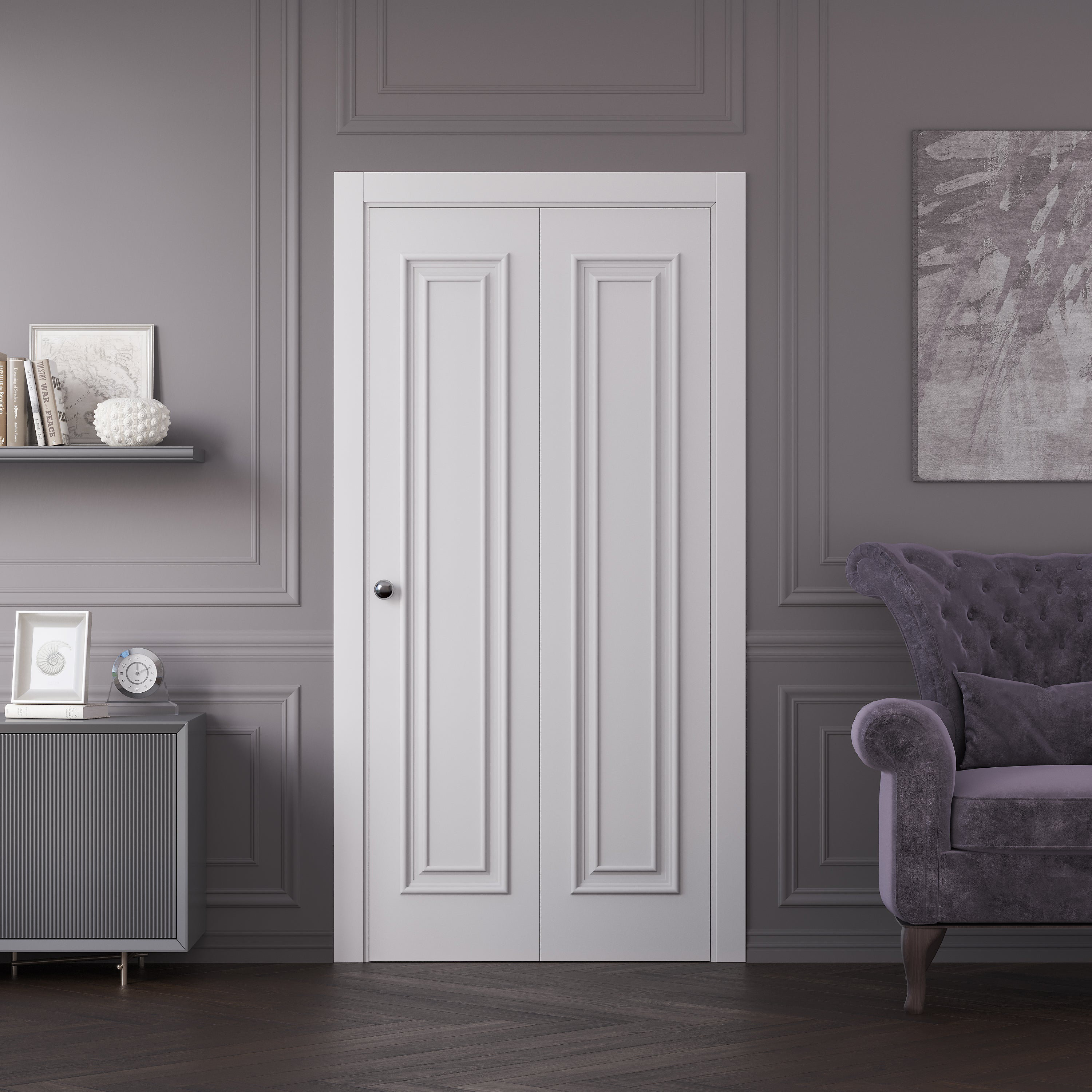 SARTODOORS Sliding Closet Bi-Fold Doors 56 X 96 Inches | IMPERIAL 1811 White Enamel | Sturdy ...